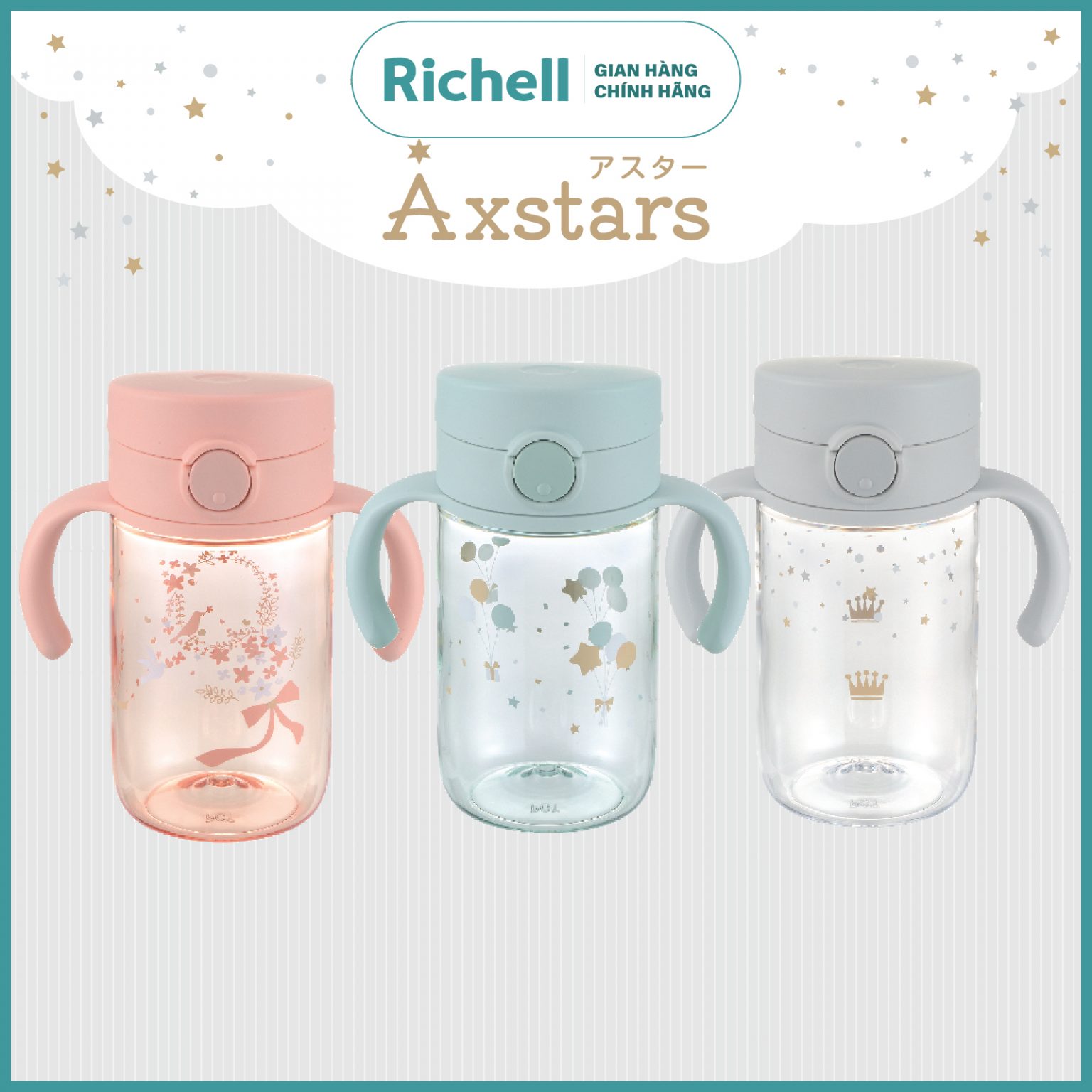 Bình uống trực tiếp 450ml Axstars - Richell