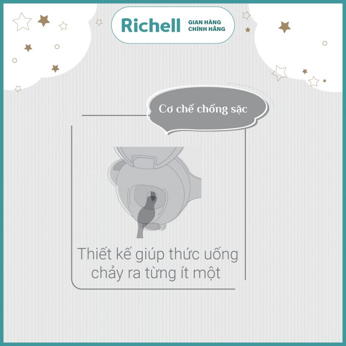 Bộ bình ống hút và Nắp uống trực tiếp Axstars - Richell
