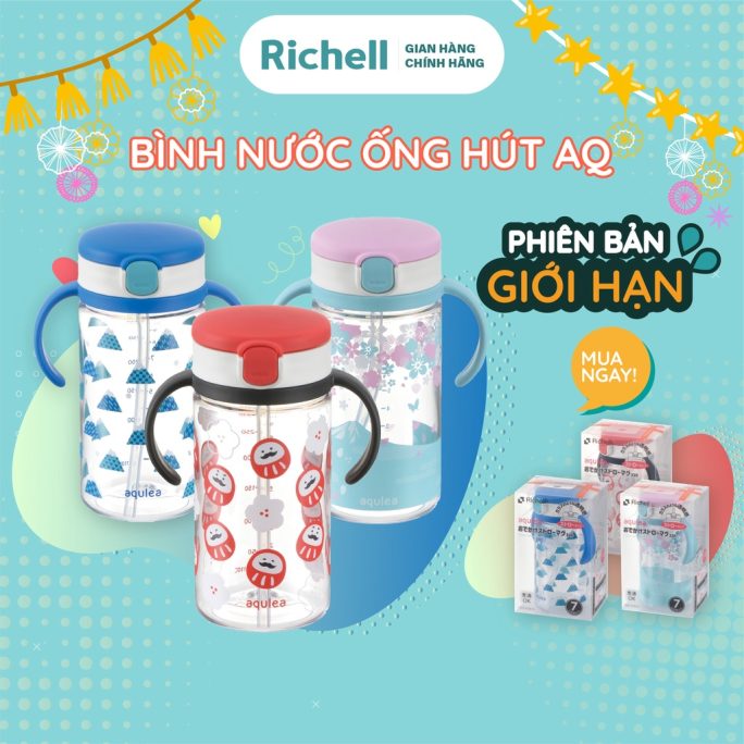 Bình ống hút AQ 320ml phiên bản giới hạn - Richell