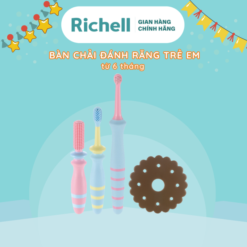 Bộ bàn chải trẻ em 3 bước TLI từ 6 tháng - Richell