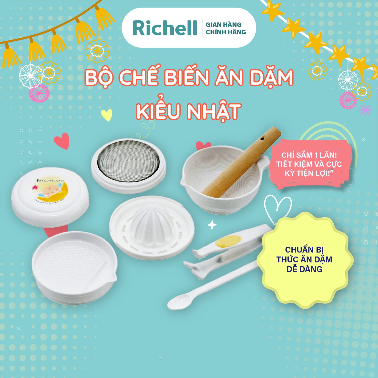 Bộ khay trữ đông thức ăn dặm Richell Nhật Bản dung tích lớn có nắp đậy ...