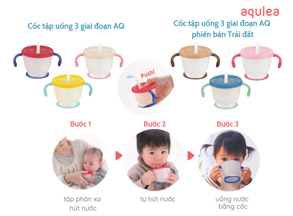 Hướng dẫn mẹ tập cho bé hút nước bằng cốc tập uống 3 giai đoạn Richell - Richell